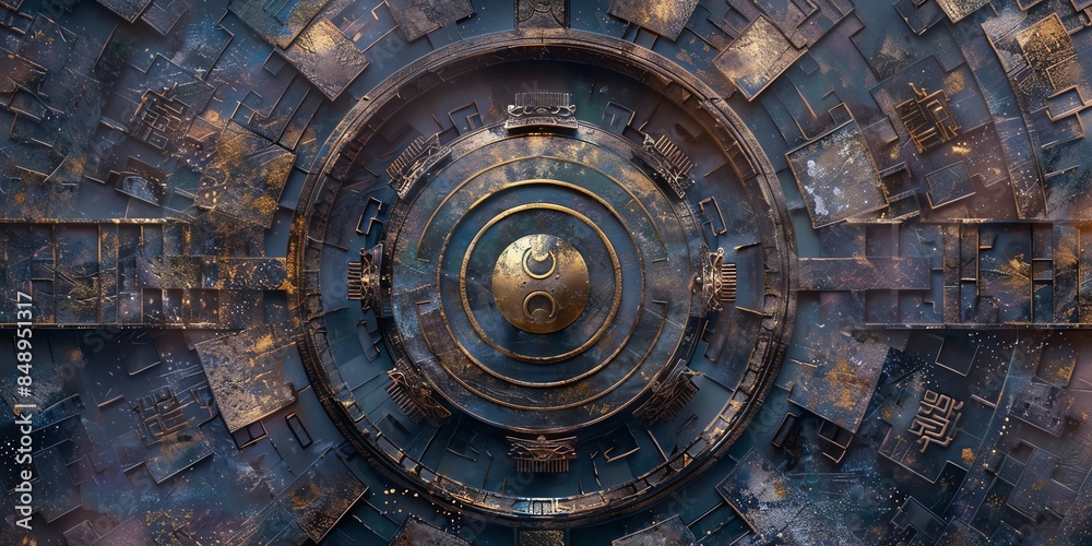 A circular, mystical design inspired by the I Ching, with ancient ...