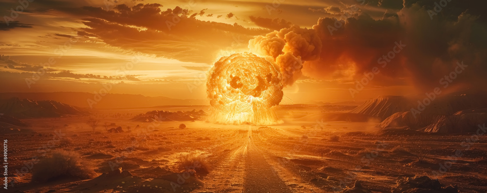 A nuclear explosion in a barren desert. A blinding flash of light ...