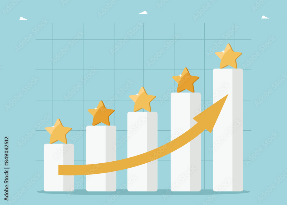 Ladder of great success, planning path to achieve excellence in work ...