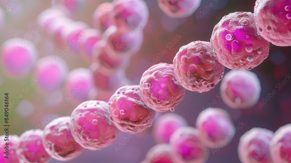 Streptococcus pyogenes bacteria. 3D computer illustration of ...