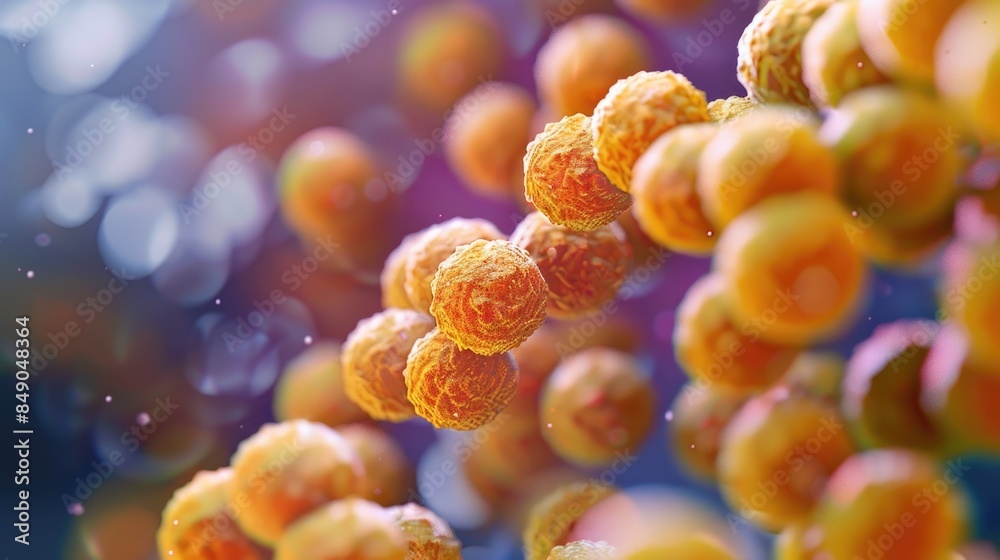 Streptococcus pyogenes bacteria. 3D computer illustration of ...