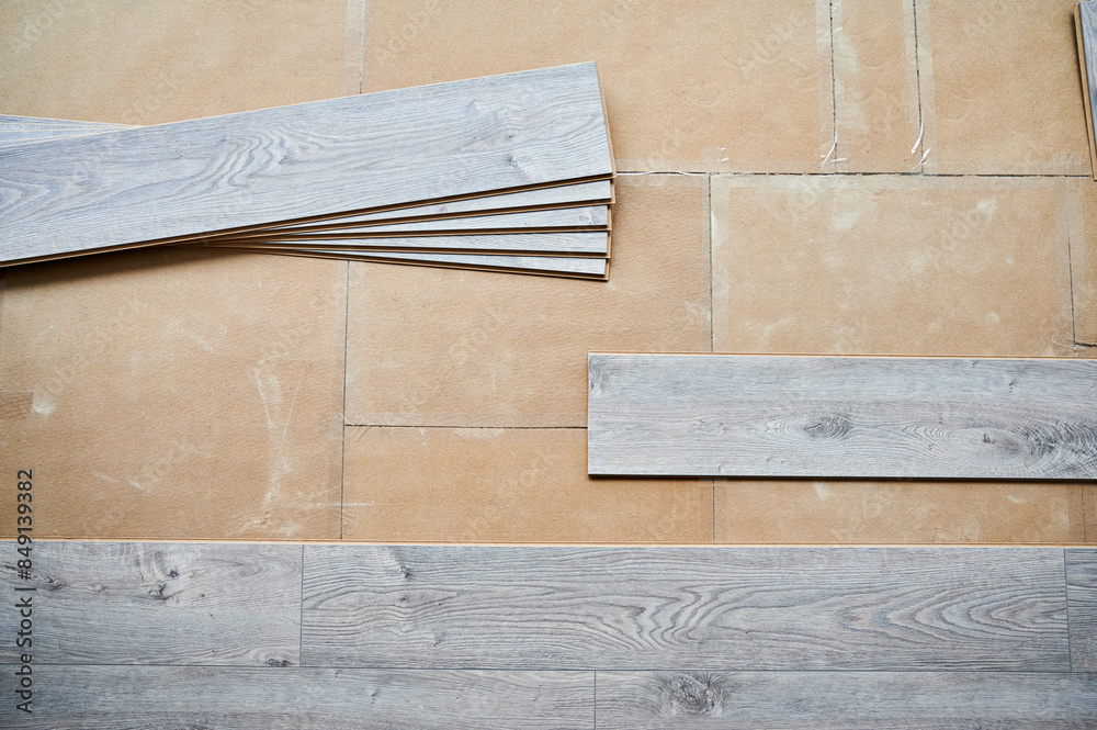 Floor underlayment with wooden flooring boards for home renovation ...