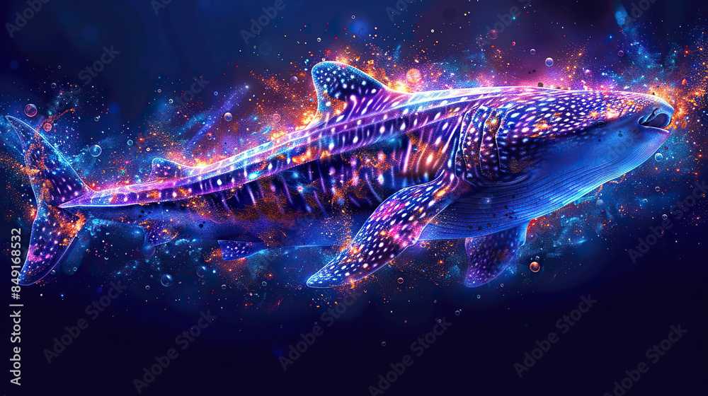 Whale Shark in the Colorful Ocean for Whale Shark Day Banner HD Stock ...