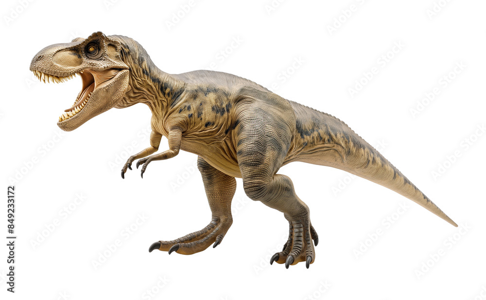 A realistic tyrannosaurus rex dinosaur on a transparent, png, or white ...