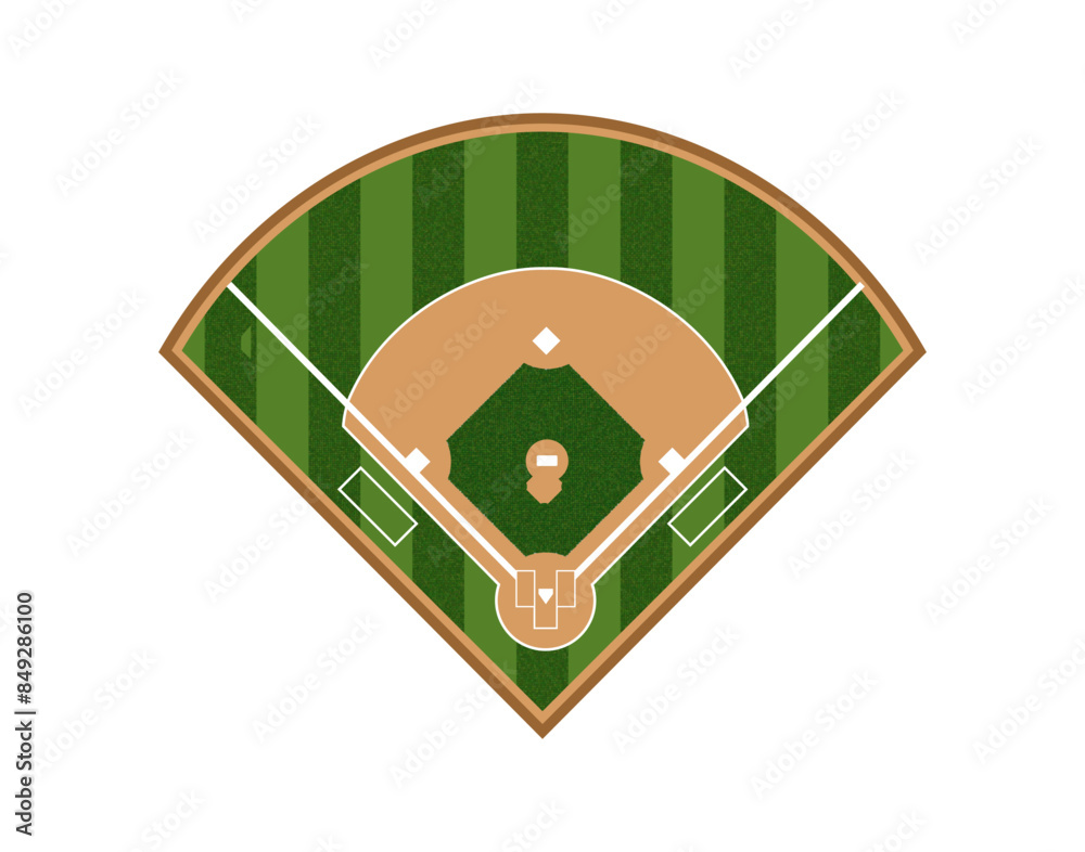 Vector of baseball field top view Stock Vector | Adobe Stock