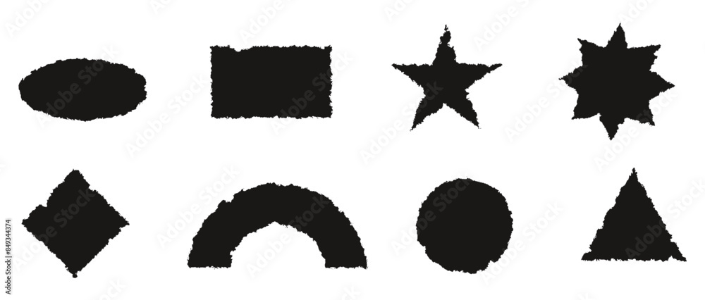 Torn paper shapes with jagged edges vector illustration. Collage black ...