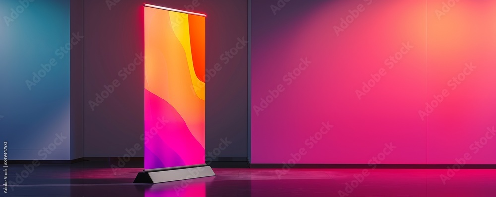 Banner stand mockup for a trade show booth, capturing attention with ...