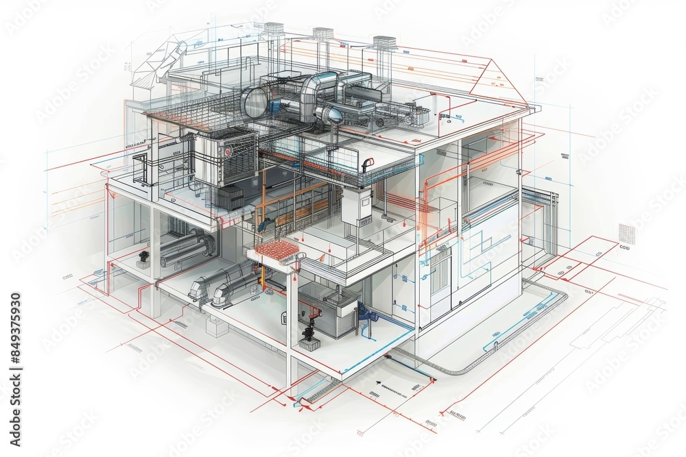 Detailed Diagram of House Plumbing System with Highlighted Inspection ...