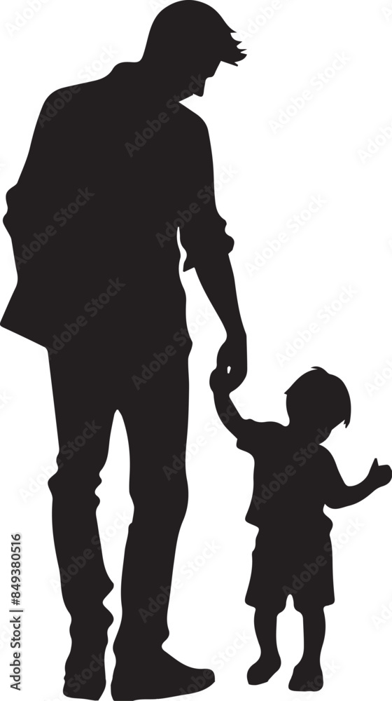 silhouettes of father and child Stock Vector | Adobe Stock