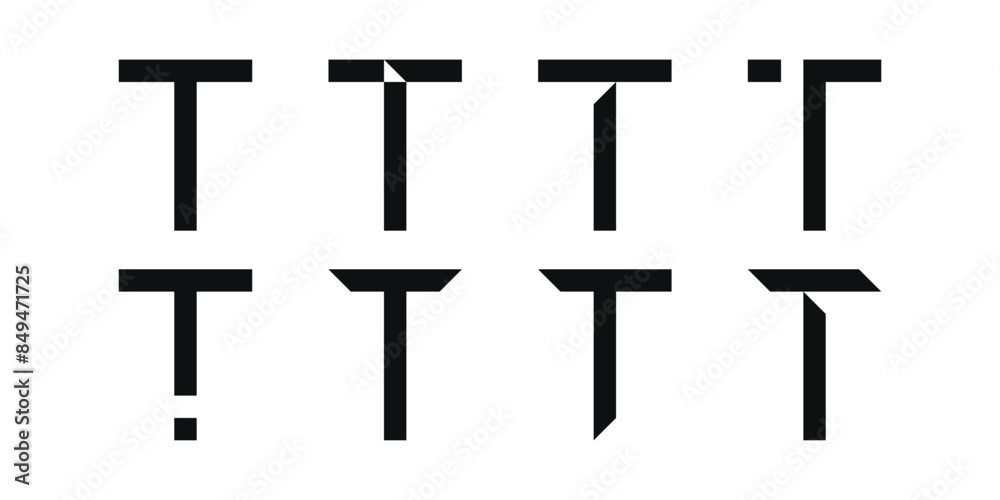 Logo collection, abstract letter T logo design. Icons for business of minimalist, elegant ...