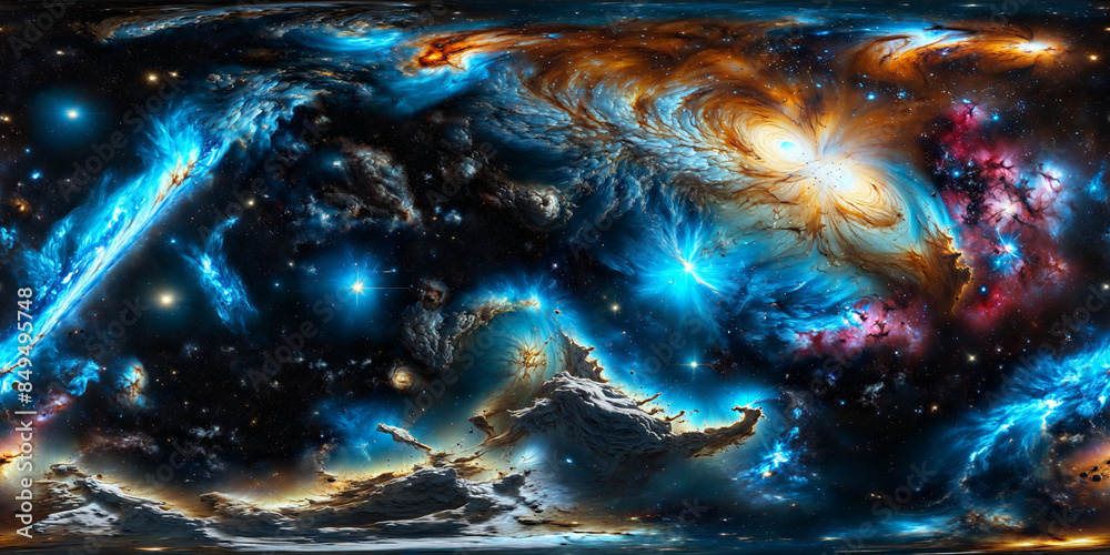 HDRI Equirectangular Space Panorama D Stock Illustration | Adobe Stock