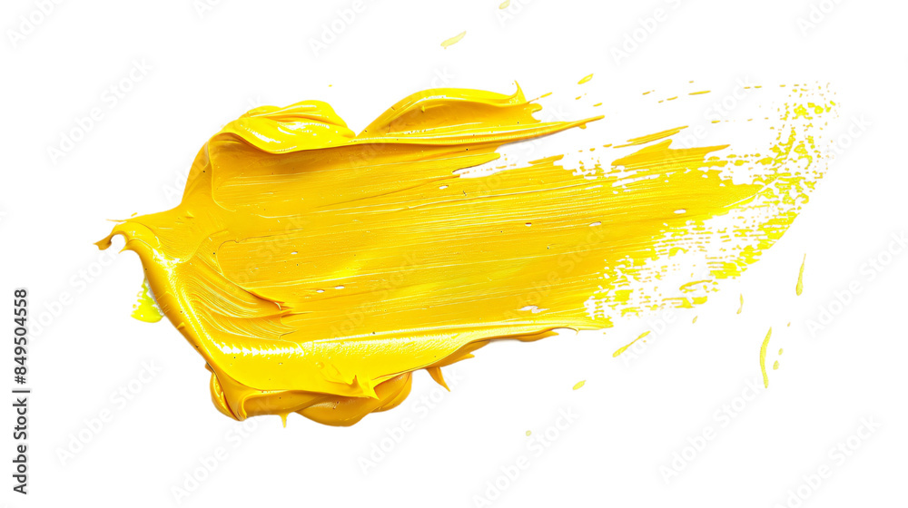 Bright Yellow Paint Smear with Detailed Brush Strokes and Creamy ...