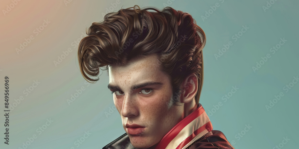 Hairstyle (Greaser Hair): A figure with greaser-style hair ...