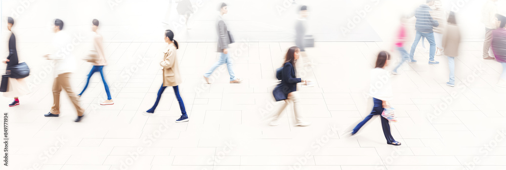 Motion Blur Photography of People Walking in a Busy City Street. Urban ...