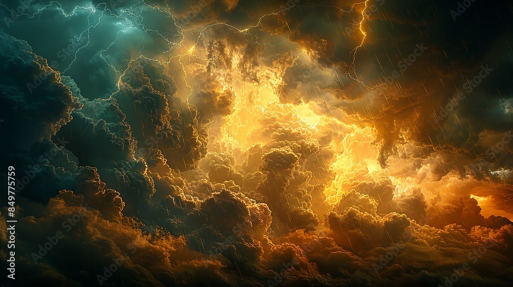 A dramatic portrayal of an angry sky, with thick, roiling storm clouds ...