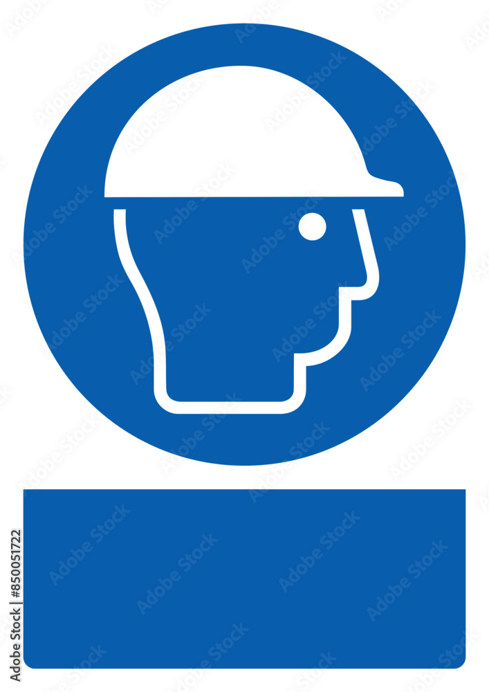Image vectorielle Stock ISO mandatory safety signs_wear head protection ...