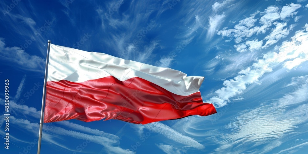 Polish Flag Waving in the Wind: A Symbol of Patriotism and National ...