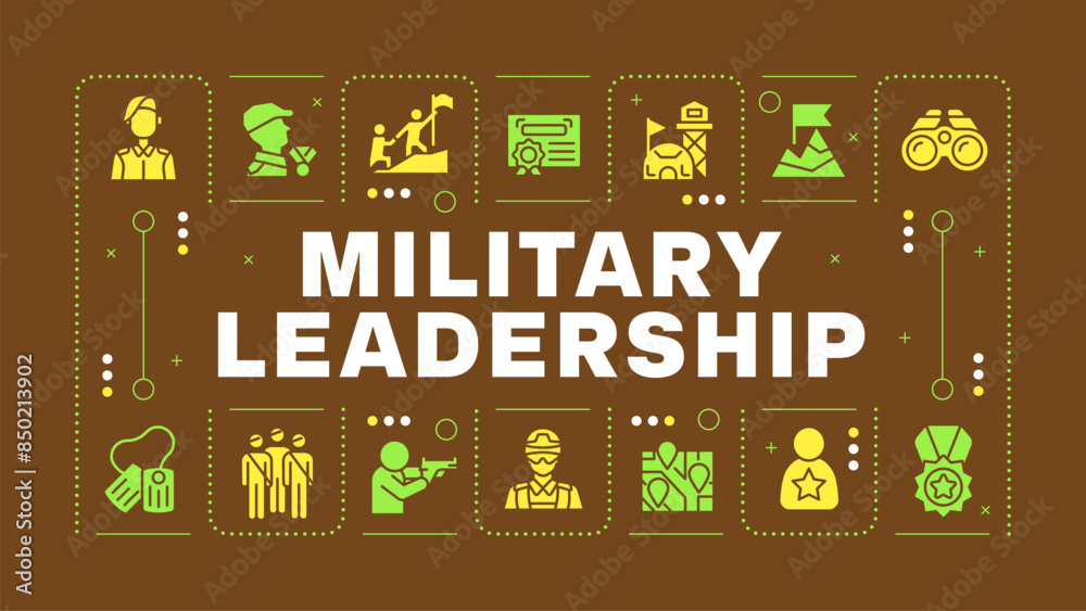 Military leadership brown word concept. Physical health, combat ...