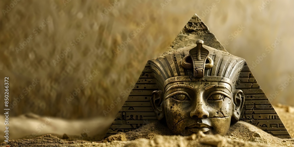 Ancient Egyptian pyramid tomb with hieroglyphs housing a Pharaohs secrets and treasures. Concept ...