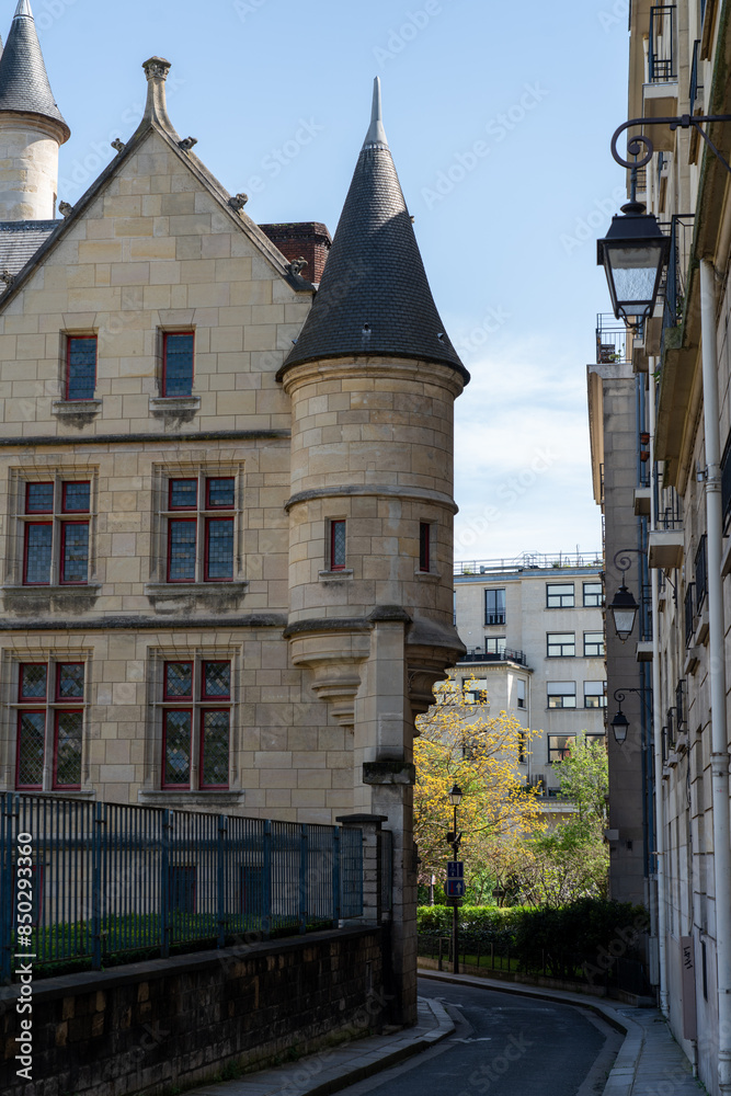 On the streets of Paris. Traditional classical architecture of the ...