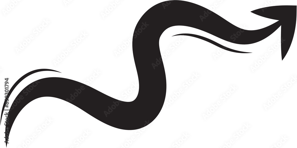 Symbol of black arrow on transparent background with png . Diagonal and ...