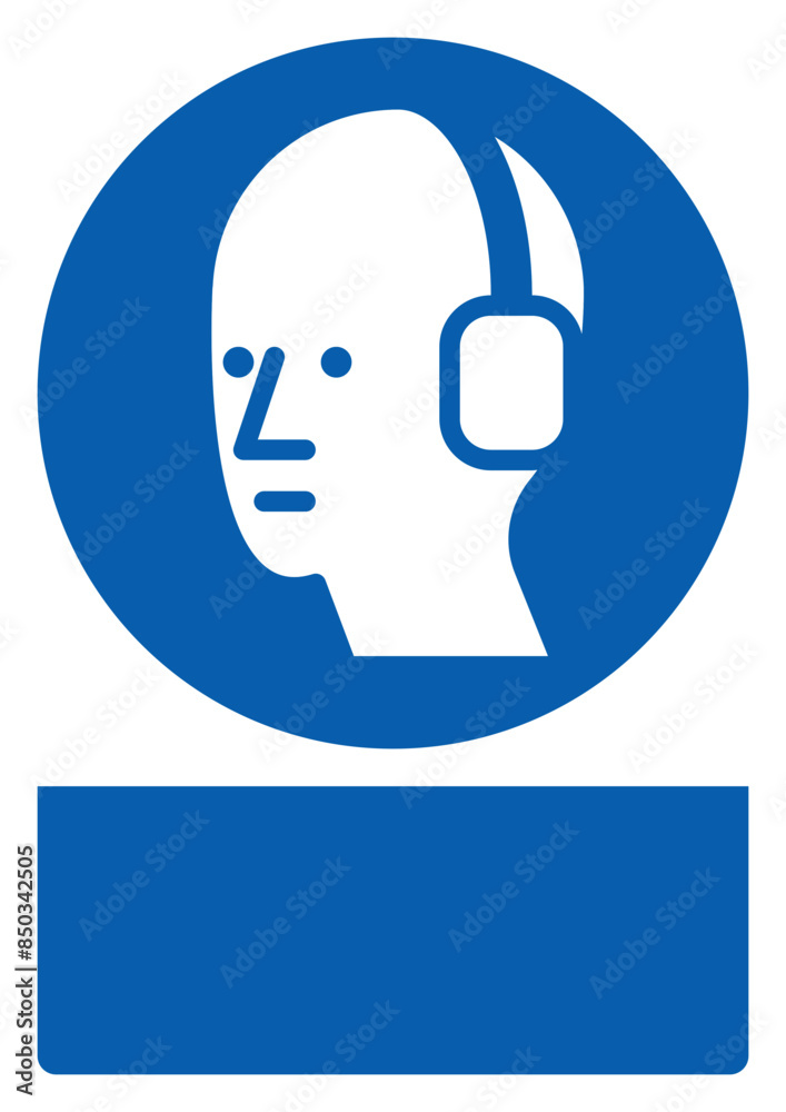 ISO mandatory safety signs hearing protection your custom message here ...