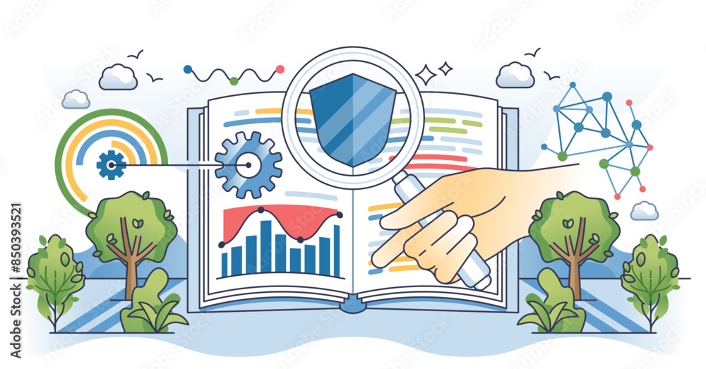 Stock Vektorgrafik „data Governance Framework For Information Protection Outline Hands Concept