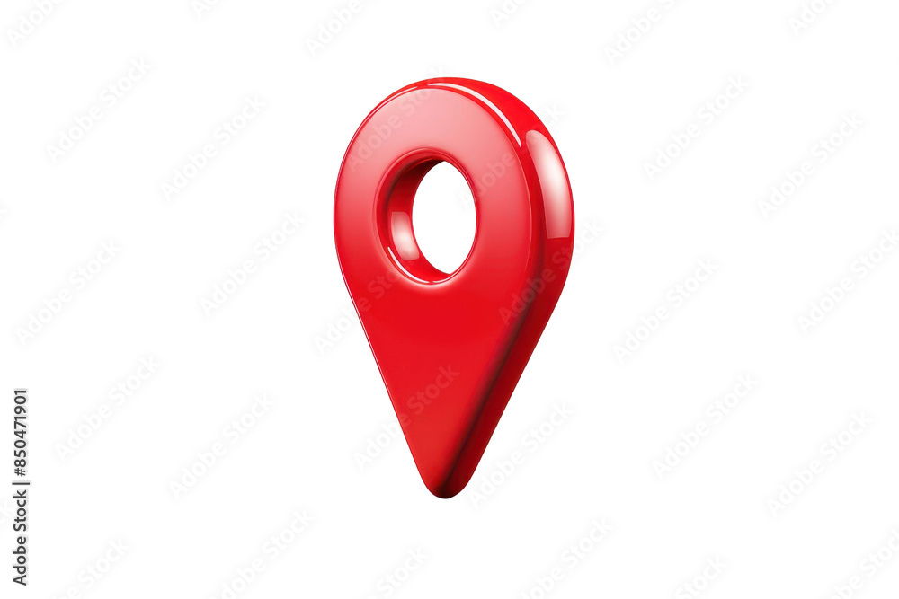 Red map pin icon representing a location marker, isolated on ...