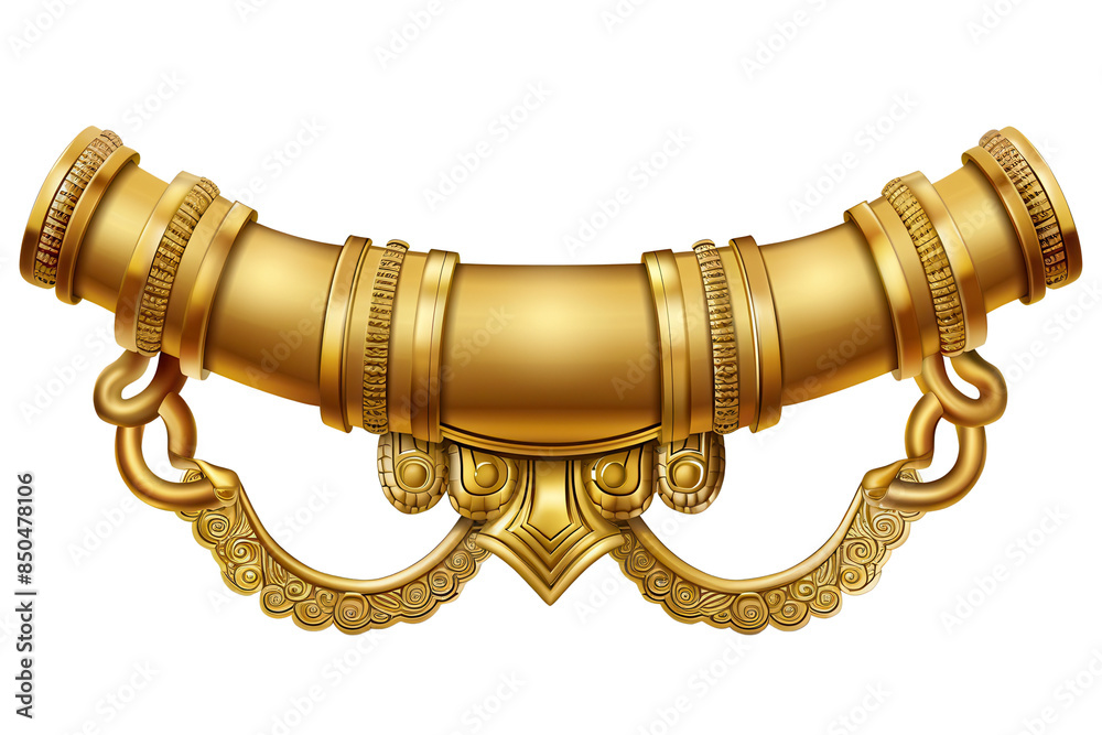Gold antique canon isolated on white background and transparent ...