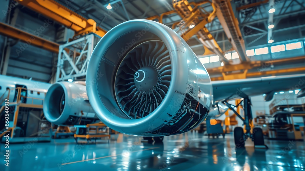 An aerospace manufacturing plant with aircraft parts Stock Photo ...