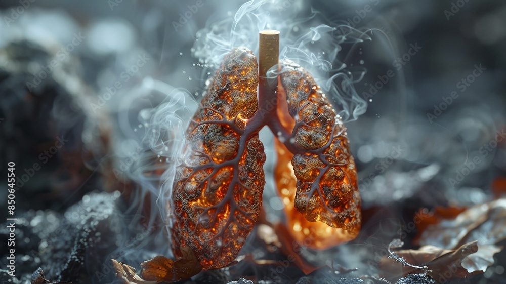 Foto de Stock Explore the devastating effects of cigarette smoke on ...