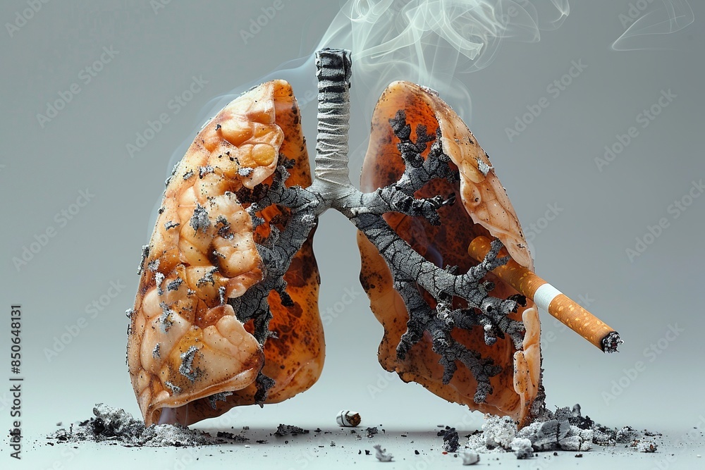 Explore the devastating effects of cigarette smoke on lung anatomy and function through a visual ...