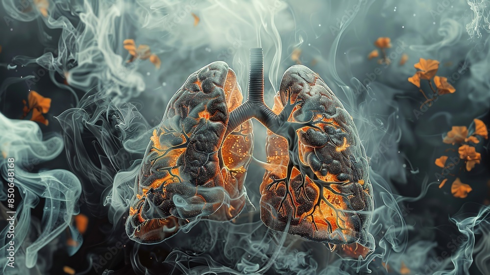 Foto de Stock Explore the devastating effects of cigarette smoke on ...