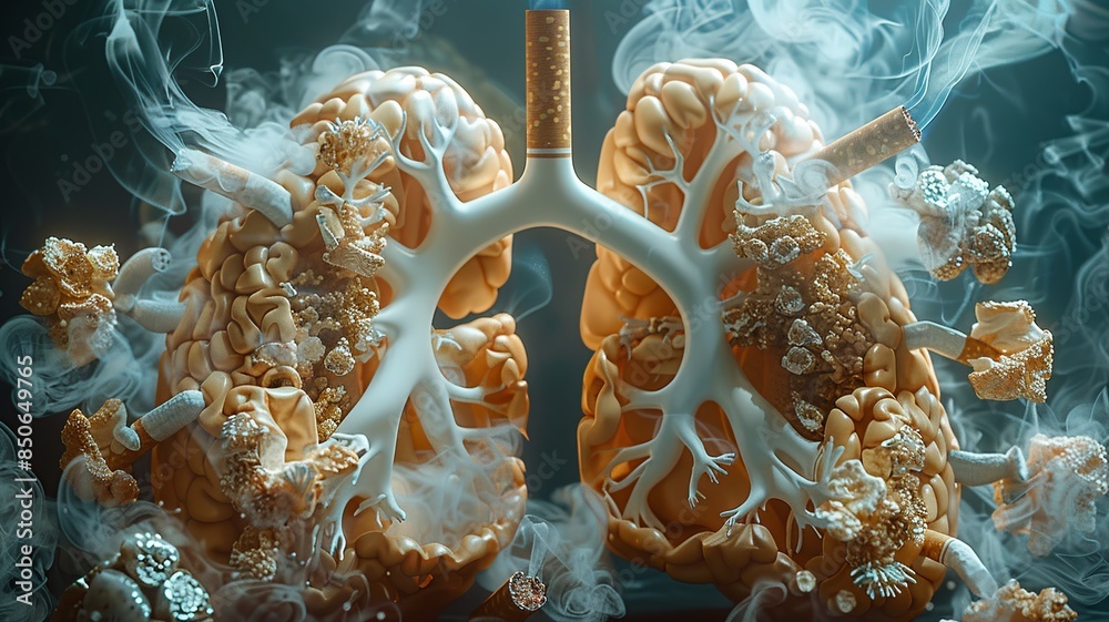 Explore the devastating effects of cigarette smoke on lung anatomy and ...