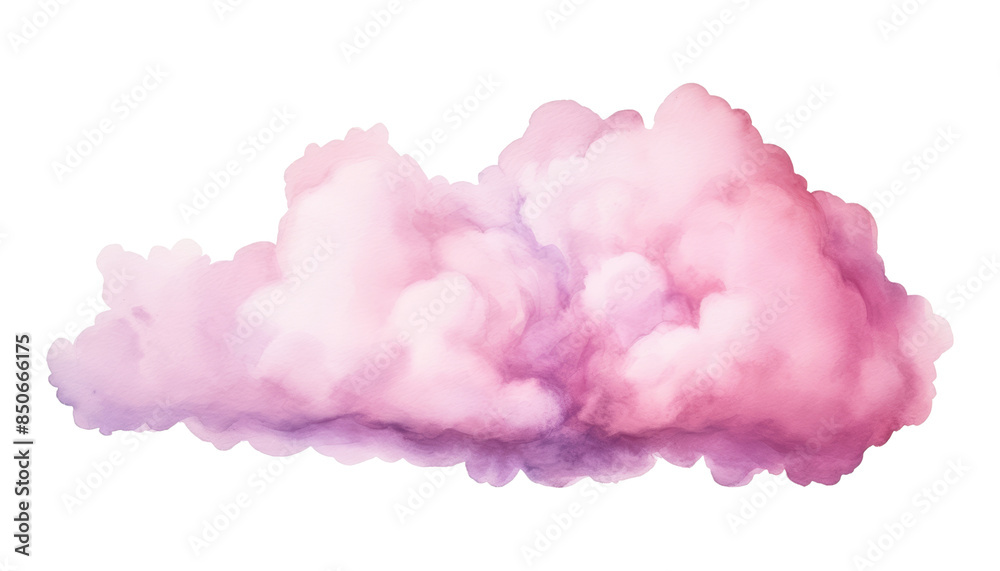 pink cloud watercolor isolated on transparent background cutout Stock ...