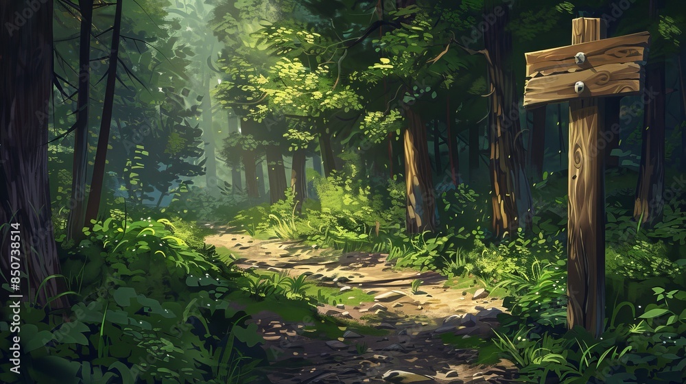 This forest trail features educational signage about local wildlife and ...