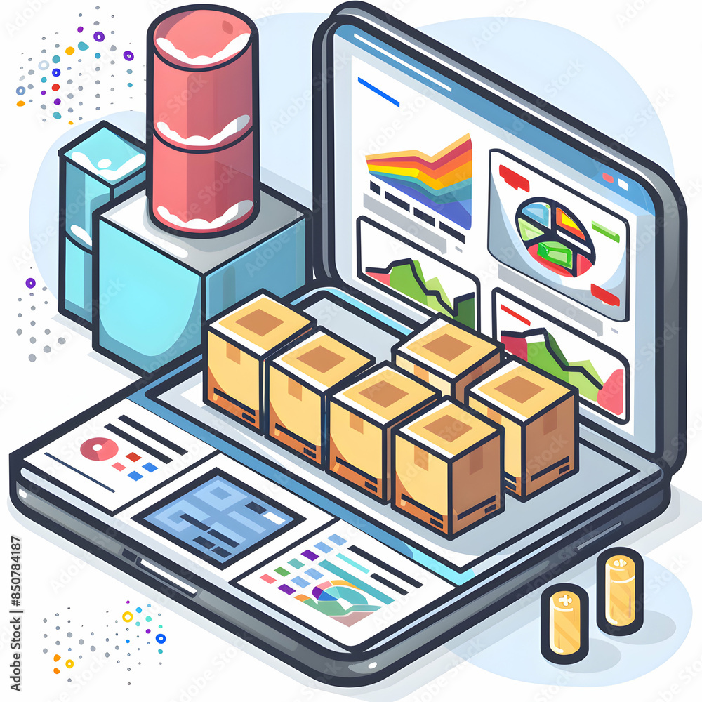 3D Flat Warehouse Dashboard and Analytics Icon for Software ...