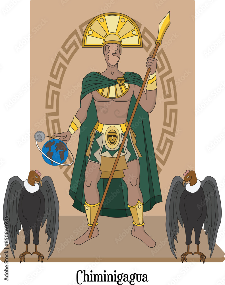 Illustration Vector Isolated of native indigenous God - Chiminigagua ...