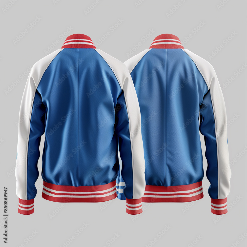 Red and White Varsity Jacket Mockup with Letter "A" Patch, Front View ...