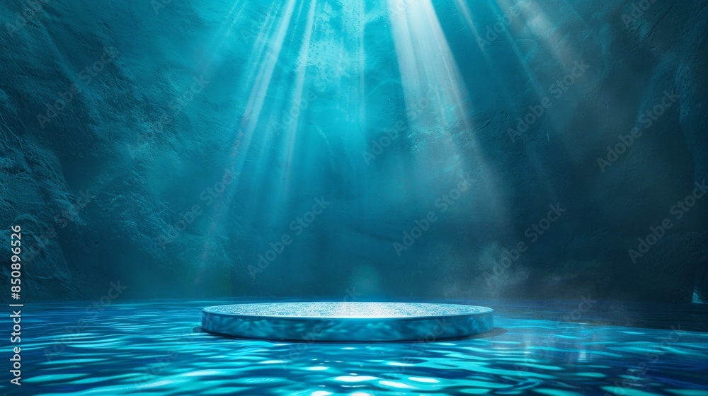 Podium water light blue color background product platform abstract ...