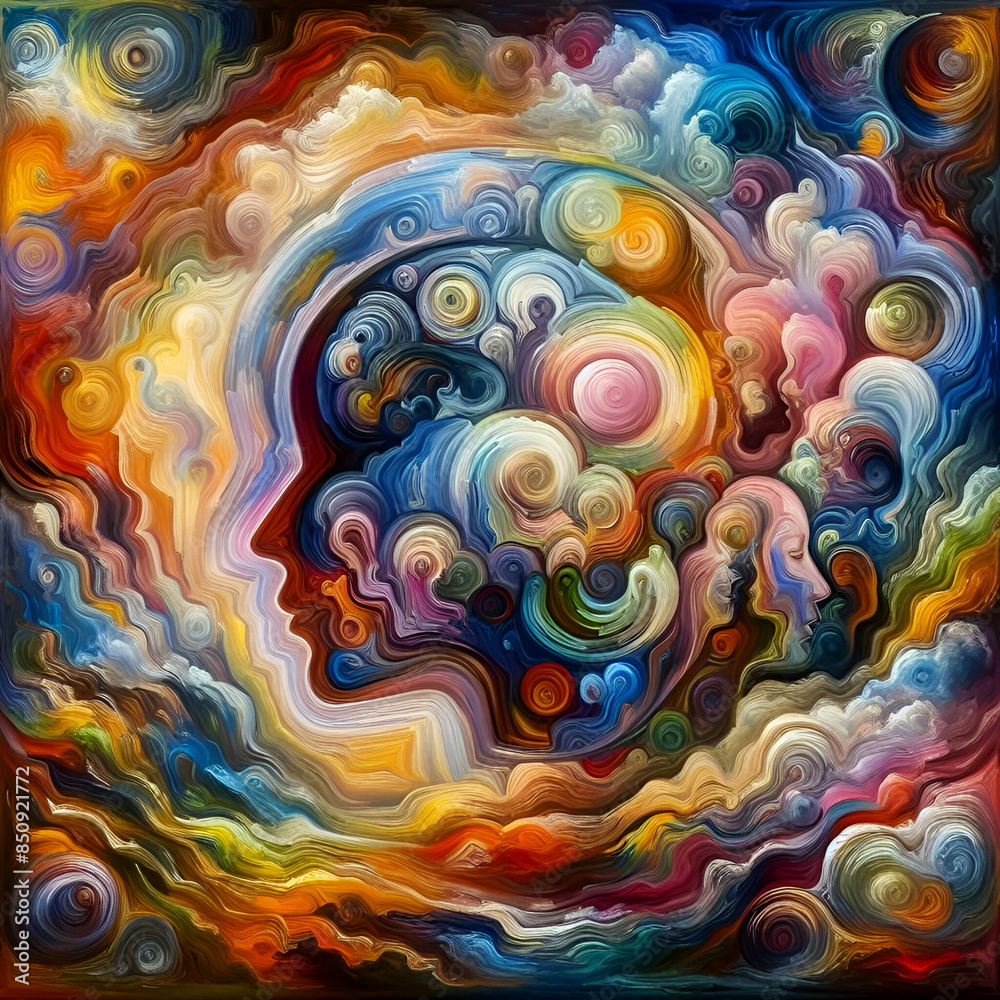 Depicting the tumultuous journey of mind states, this image captures ...