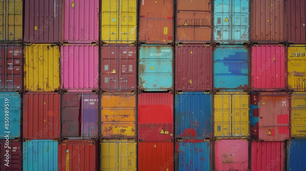 Multicolored Containers: A vibrant container yard with containers ...
