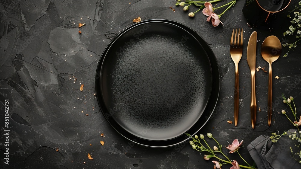 fine dining table setting of luxury fancy restaurant menu invitation ...