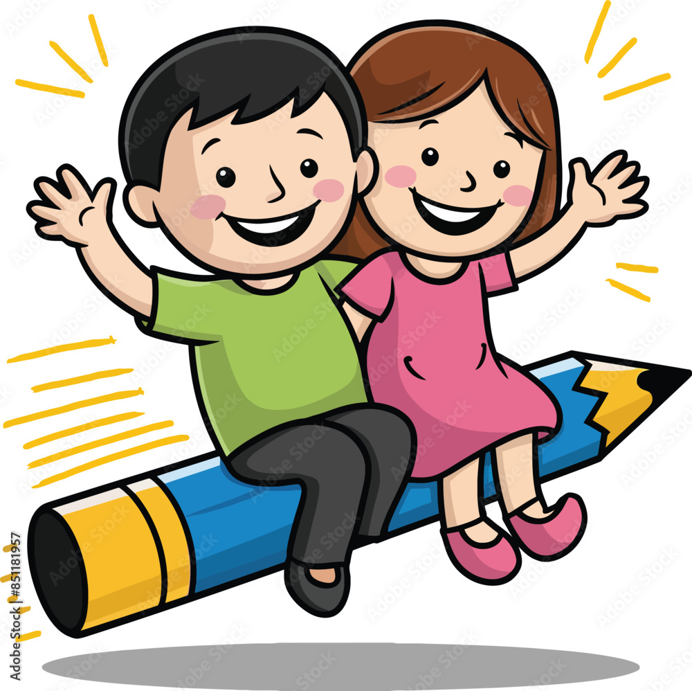 Cute happy School bus cartoon with children character on white ...