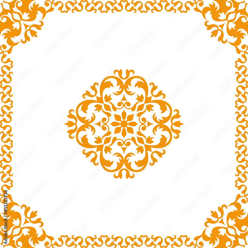 Tiles design elements vector, Islamic border design, pattern border ...