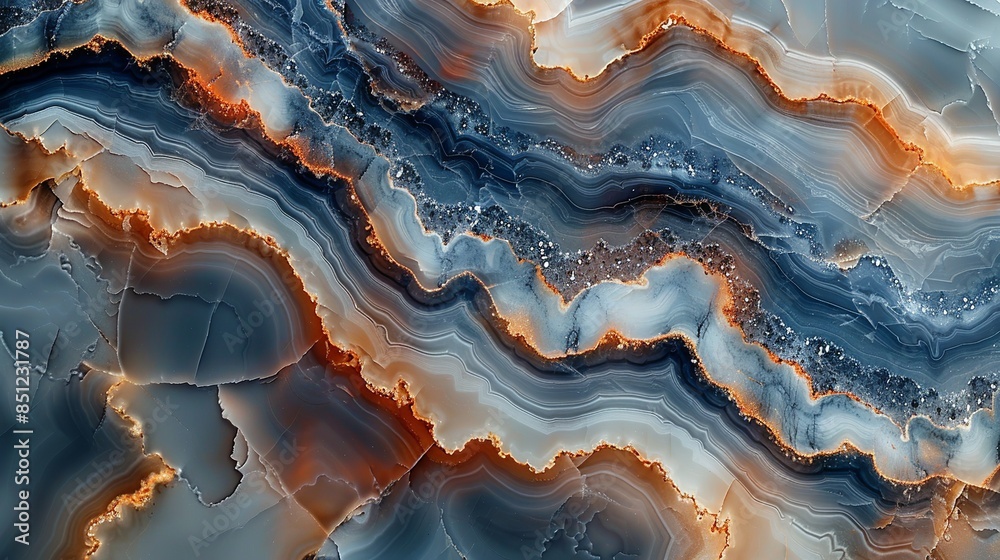 Marble textures swirl and shift in organic patterns, lending a ...