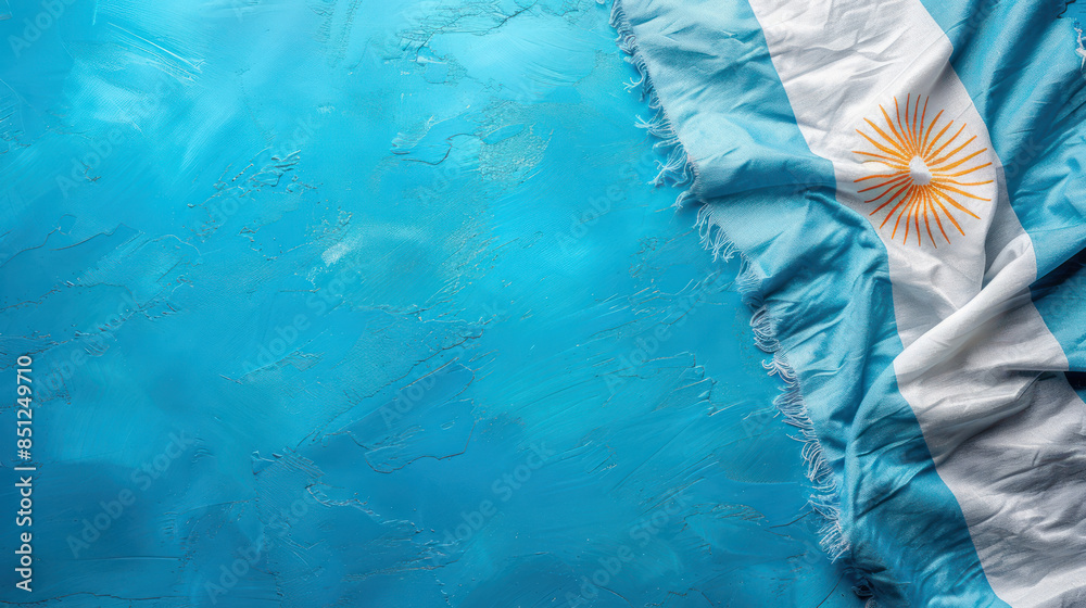 Argentine Flag Background Vibrant Sky Blue with Sun of May Symbol of ...