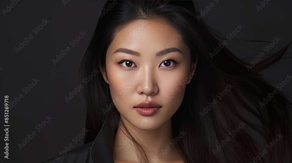 confident Asian woman with a commanding presence, her eyes exuding ...