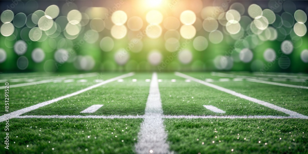 Football Field Blur: A green blurred background with subtle white lines ...