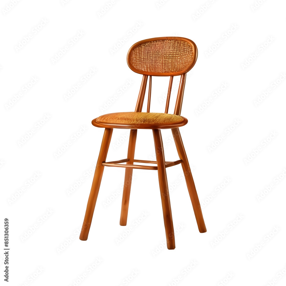 Isolated Amber and bamboo bar stool on a transparent background PNG, 3D ...